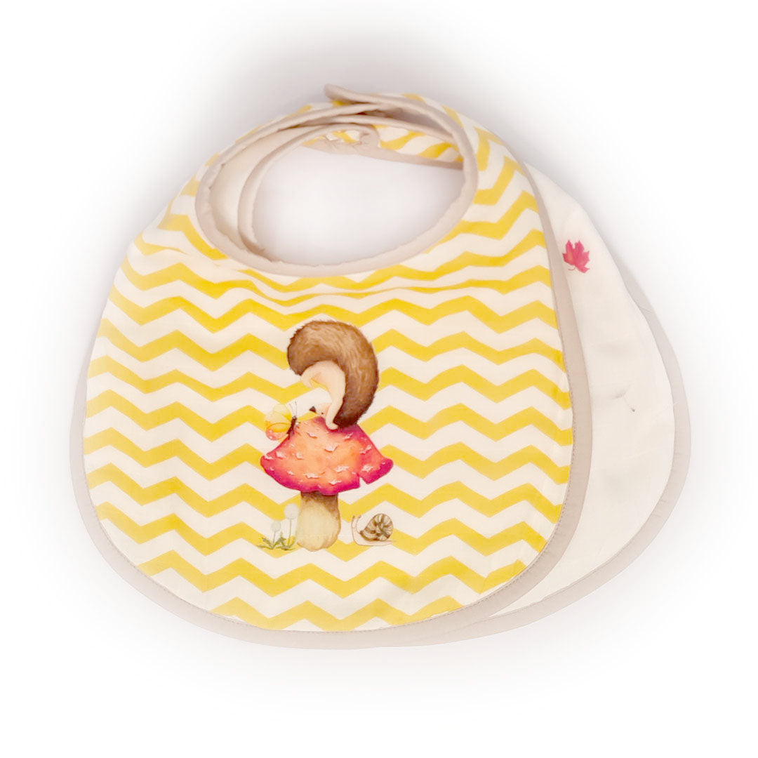 Hoggy the Hedgehog - Bamboo Muslin Toddler Bibs Pair – snugglyspaces